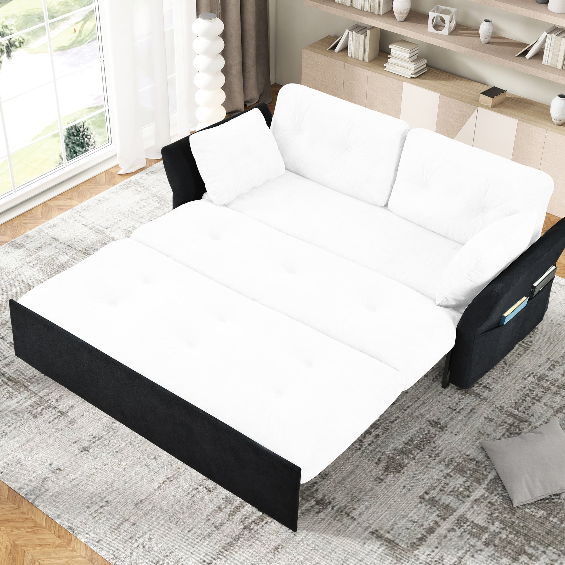 Multi-functional Sleeper Couch, Queen Size, Chenille Fabric, Frame ...