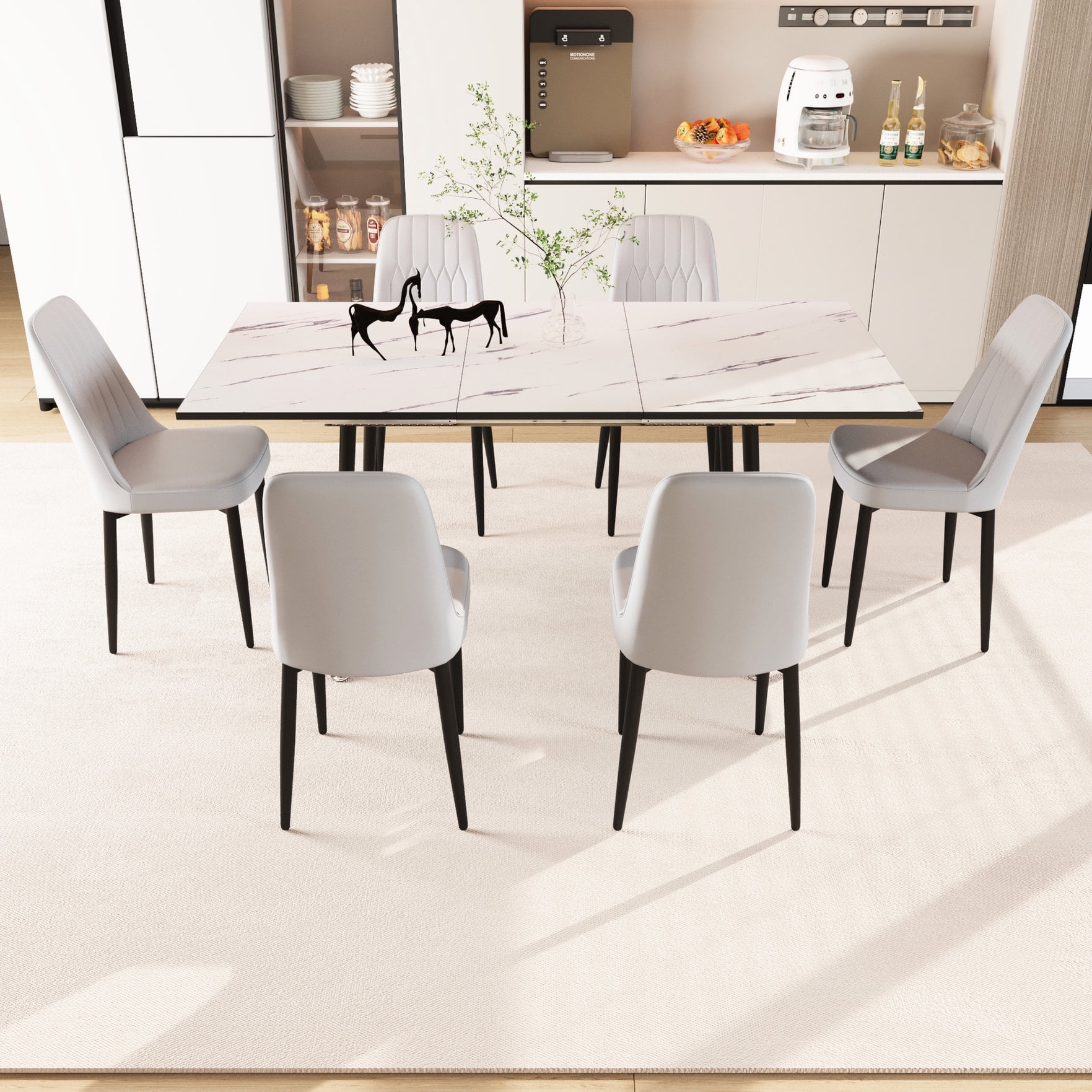 Multi - functional Table and Chair Set / Expandable Table, PU Cushioned ...