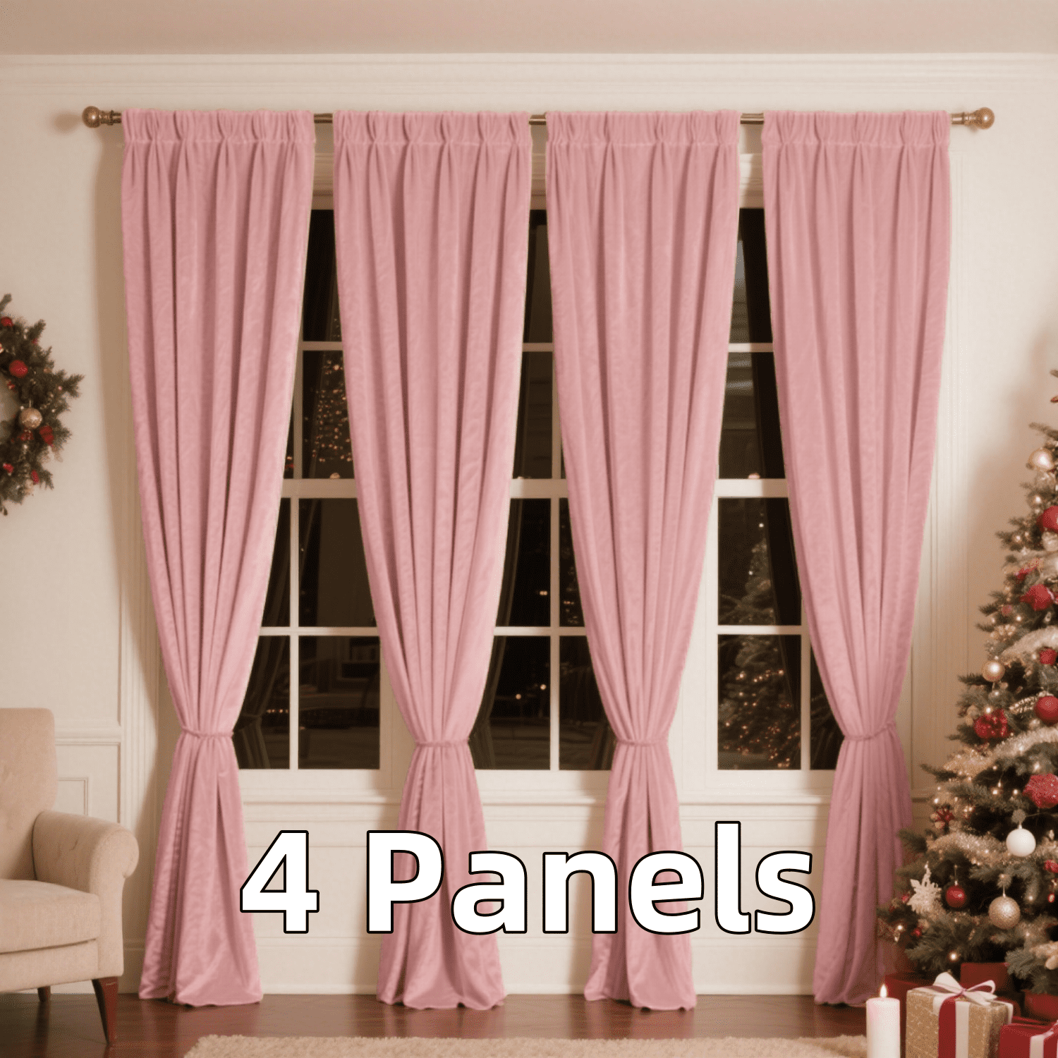 Multi-functional Velvet Back Tab Curtains, Rod Pocket & Pinch Pleat ...
