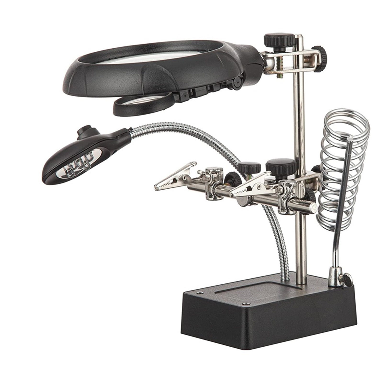Multi-functional Welding LED Magnifier Magnifying Glass Clip Holder ...