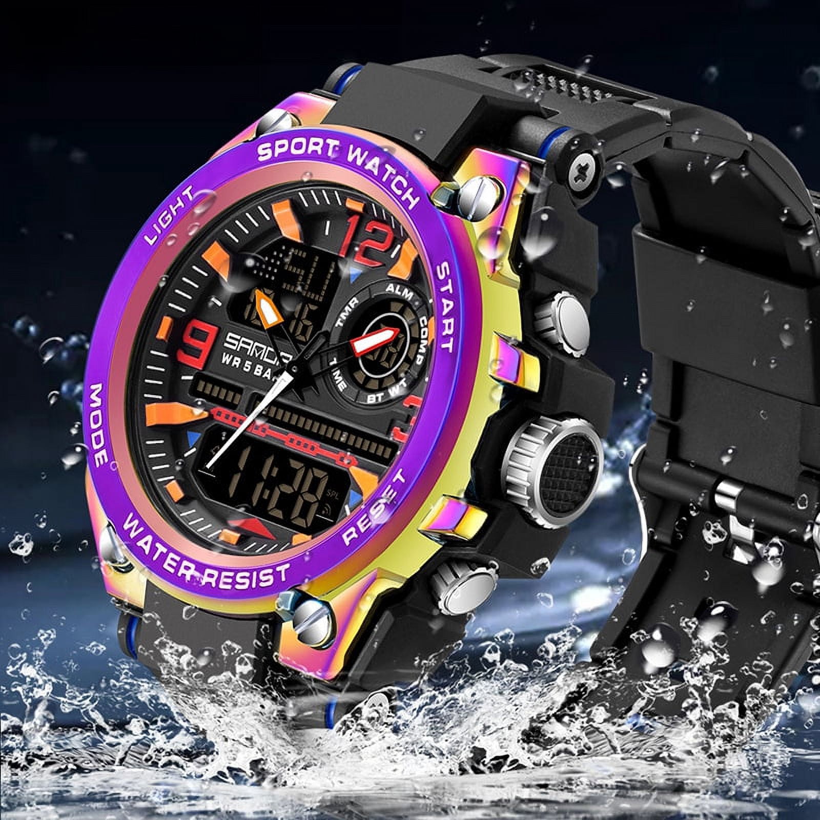 Multi-functional electronic watch trend fashion men and women students ...