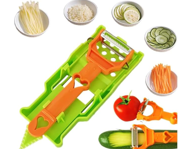 Multi functional kitchen utensil set with three in one peeler, multi ...