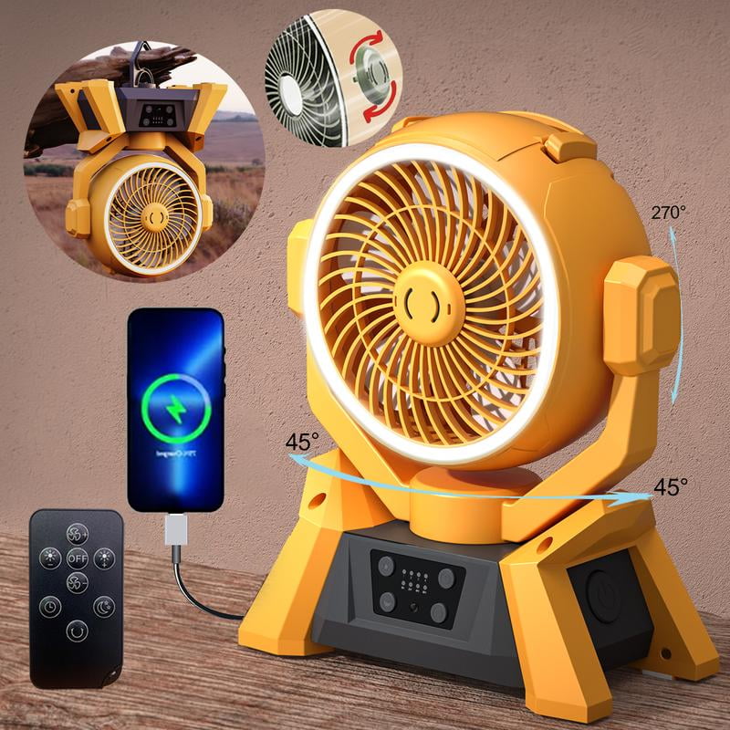 Multi-functional large capacity Camping Fan with LED Light, 20000mAh ...