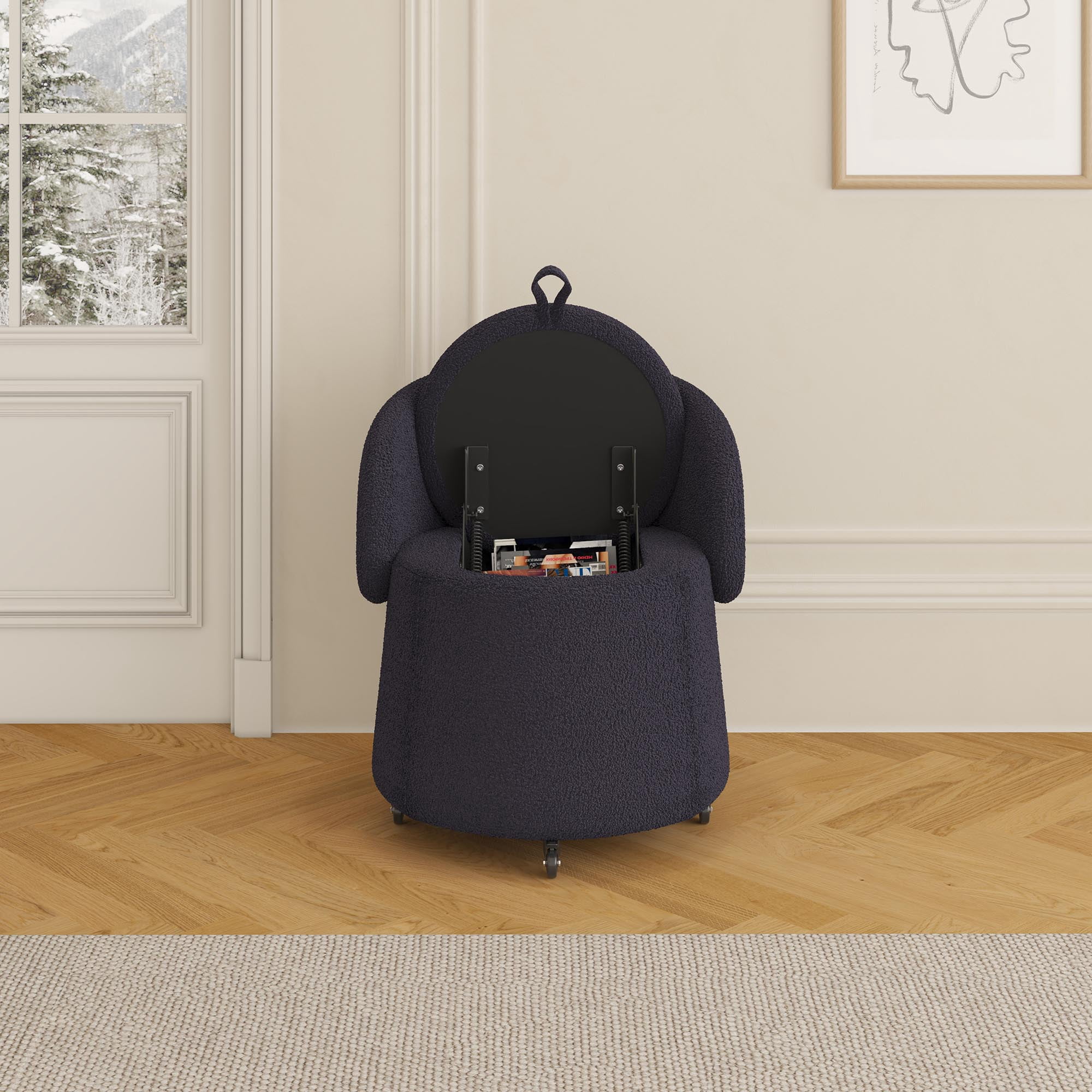 Multi-functional stool can be moved for storage,teddy fleece Bedroom ...