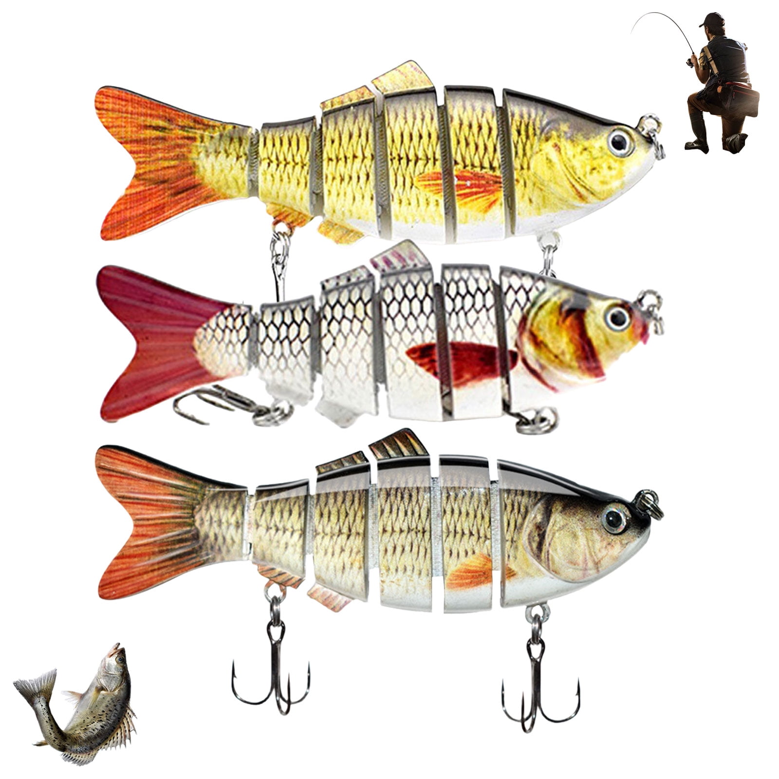 Multi-jointed Fish Fishing Lure Set, Slow Sinking Realistic Swimbait ...