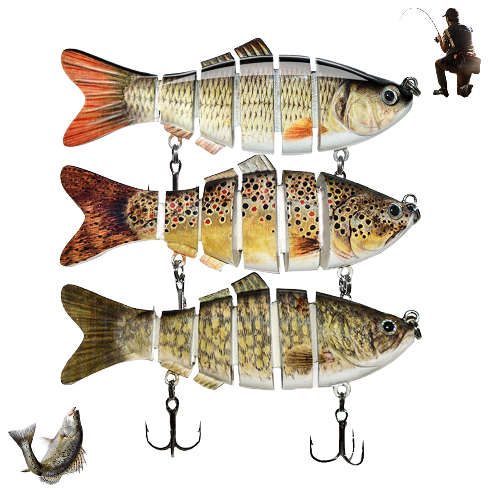 Multi-jointed Fish Fishing Lure Set, Slow Sinking Realistic Swimbait ...