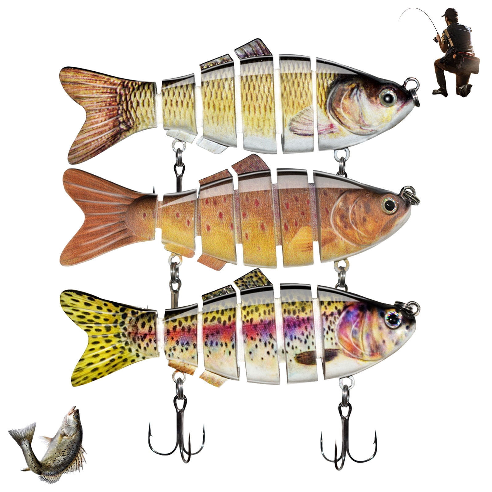 Multi-jointed Fish Fishing Lure Set, Slow Sinking Realistic Swimbait ...