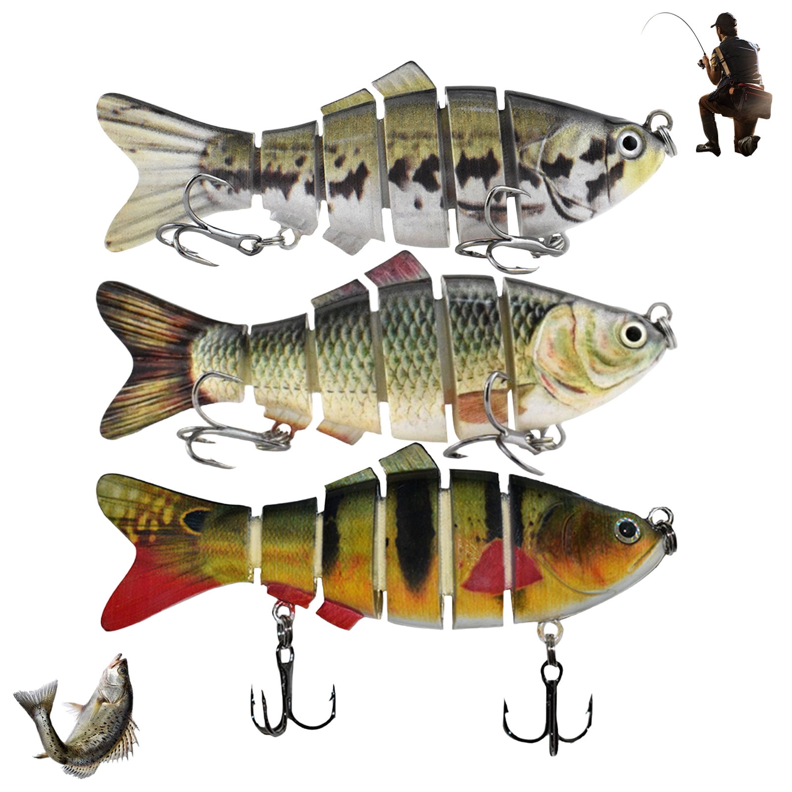 Multi-jointed Fish Fishing Lure Set, Slow Sinking Realistic Swimbait ...
