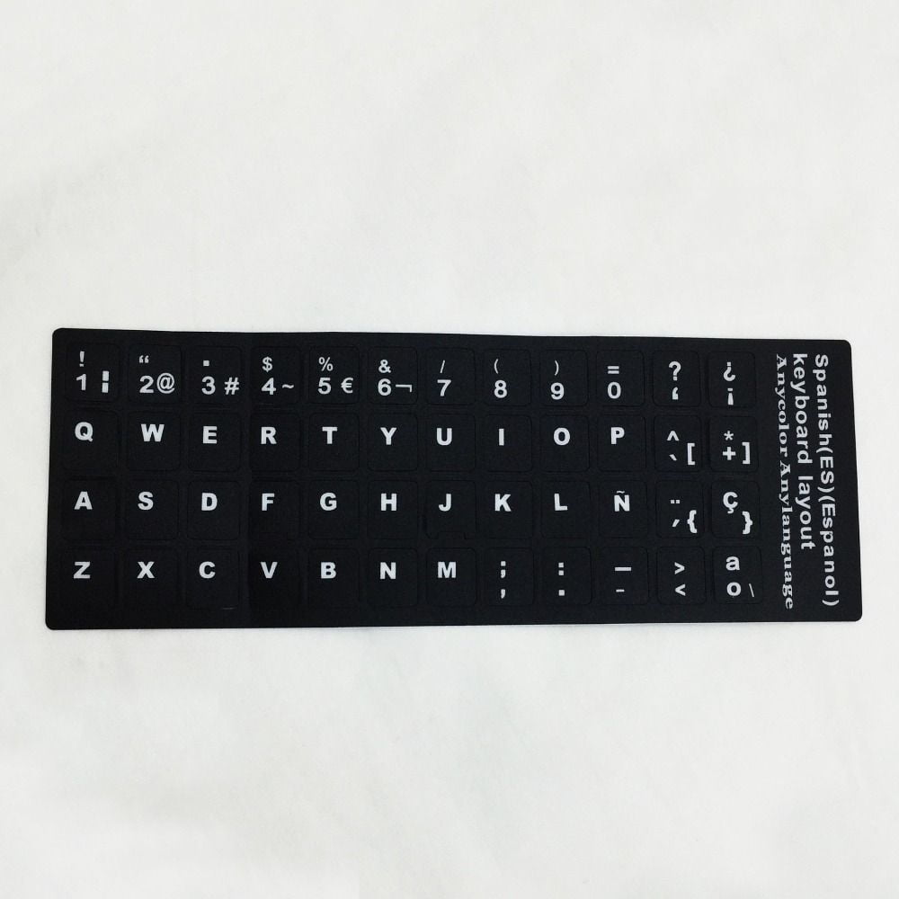 Multi-language Keyboard Stickers 18cm*6.5cm* 0.05cm PVC Material Black ...