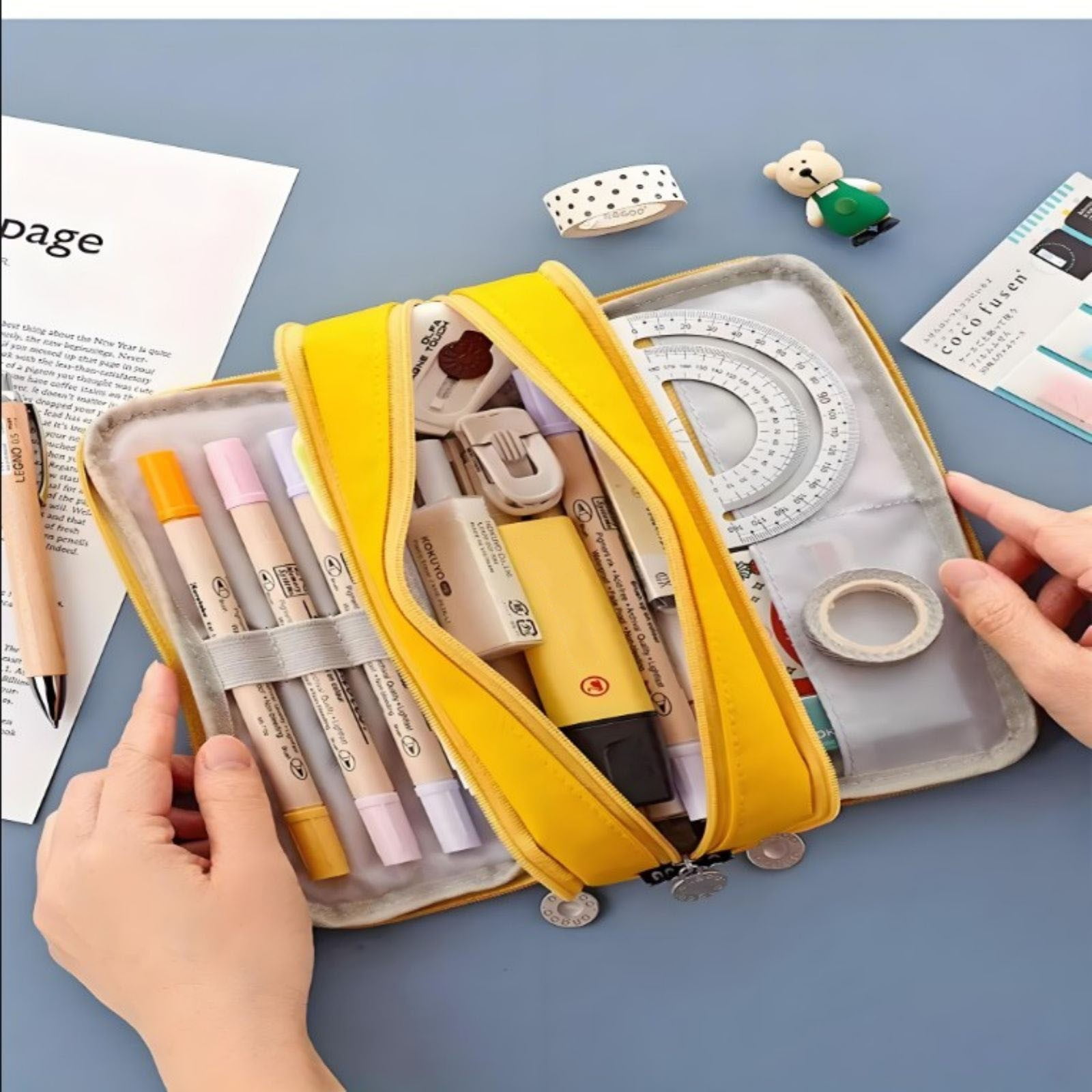 Multi-layer Cloth Pencil Case, undergraduate Stationery Storage Box ...