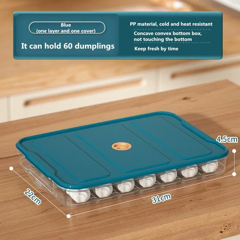 Multi-layer Dumpling Fresh-keeping Box Household Food-grade Egg Wonton Fresh-keeping Box Quick ...