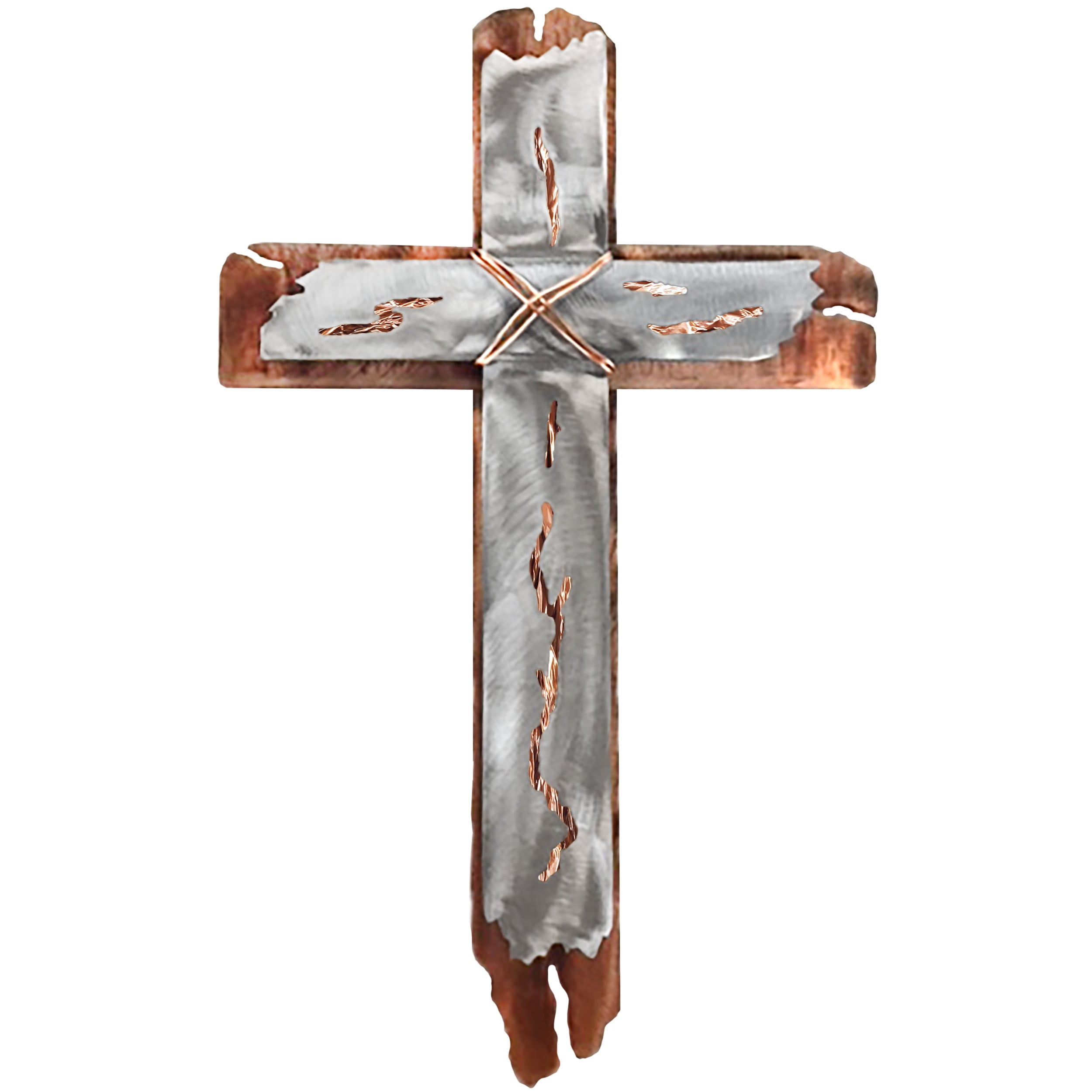 Multi-layer Elegant Rustic Metal Cross with Bold Color Inlays and ...