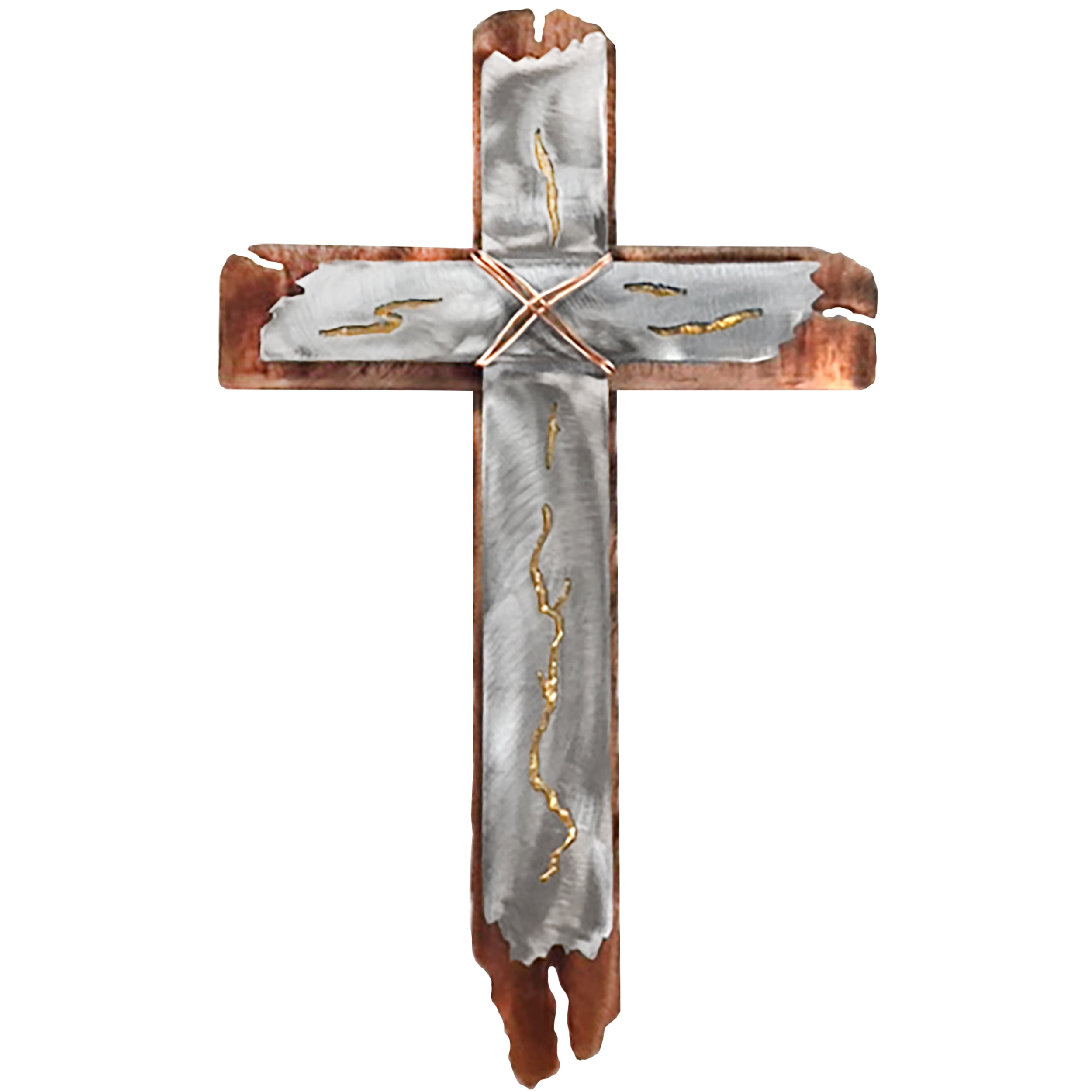 Multi-layer Elegant Rustic Metal Cross with Bold Color Inlays and ...
