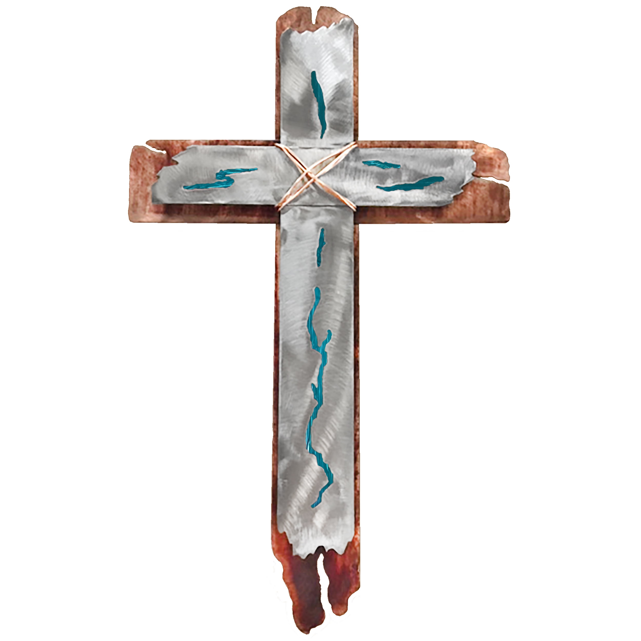 Multi-layer Elegant Rustic Metal Cross with Bold Color Inlays and ...