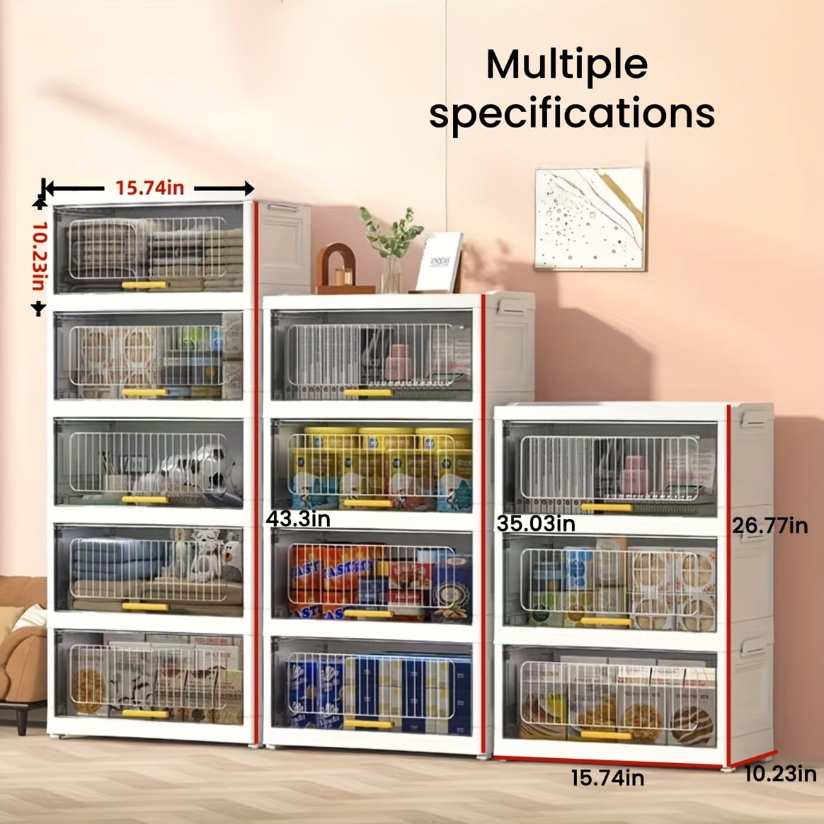 Multi-layer Foldable Storage Box, Portable Storage Box with Wheels And ...