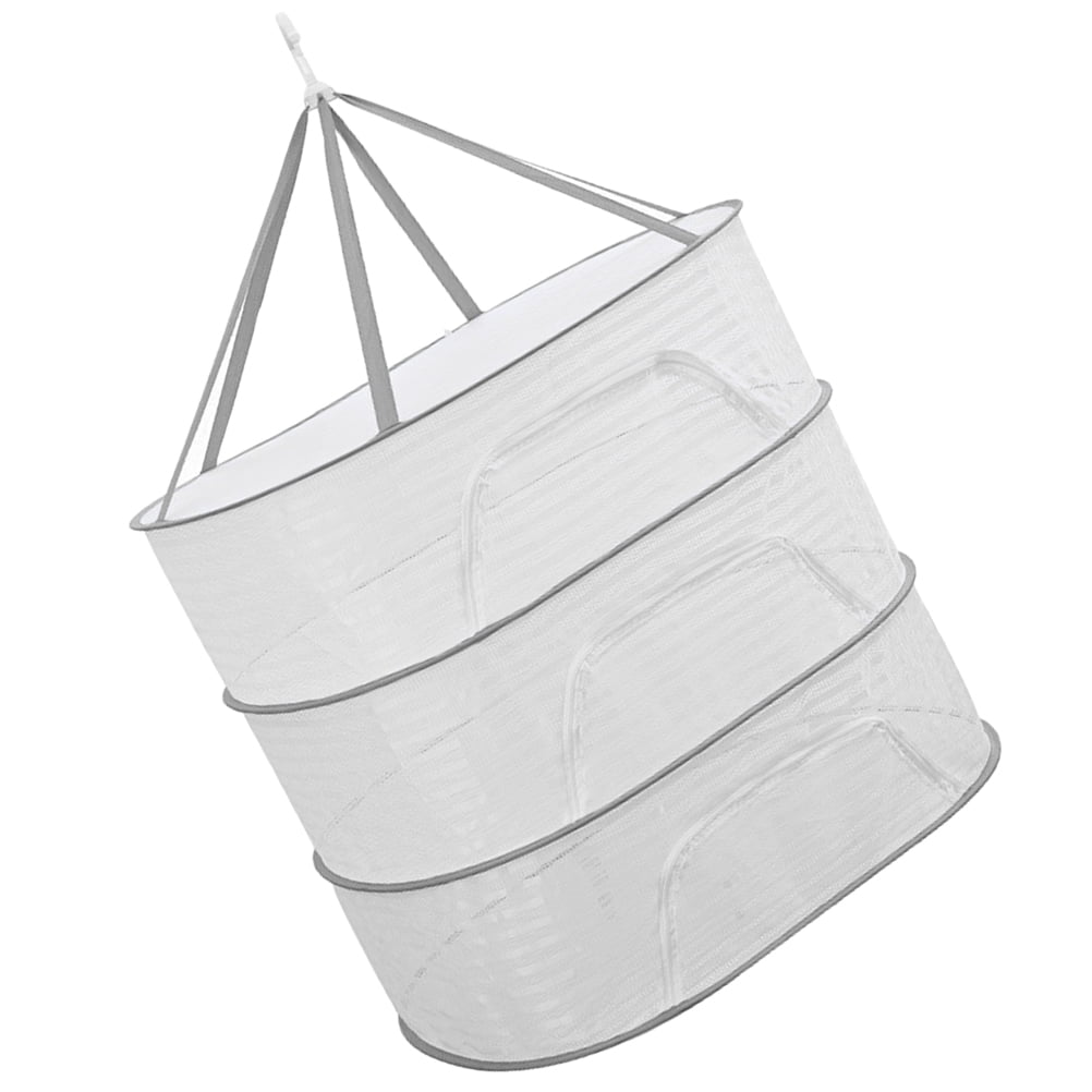 Multi-layer Foldable Zipper Mesh Clothes Basket Drying Rack Laundry ...