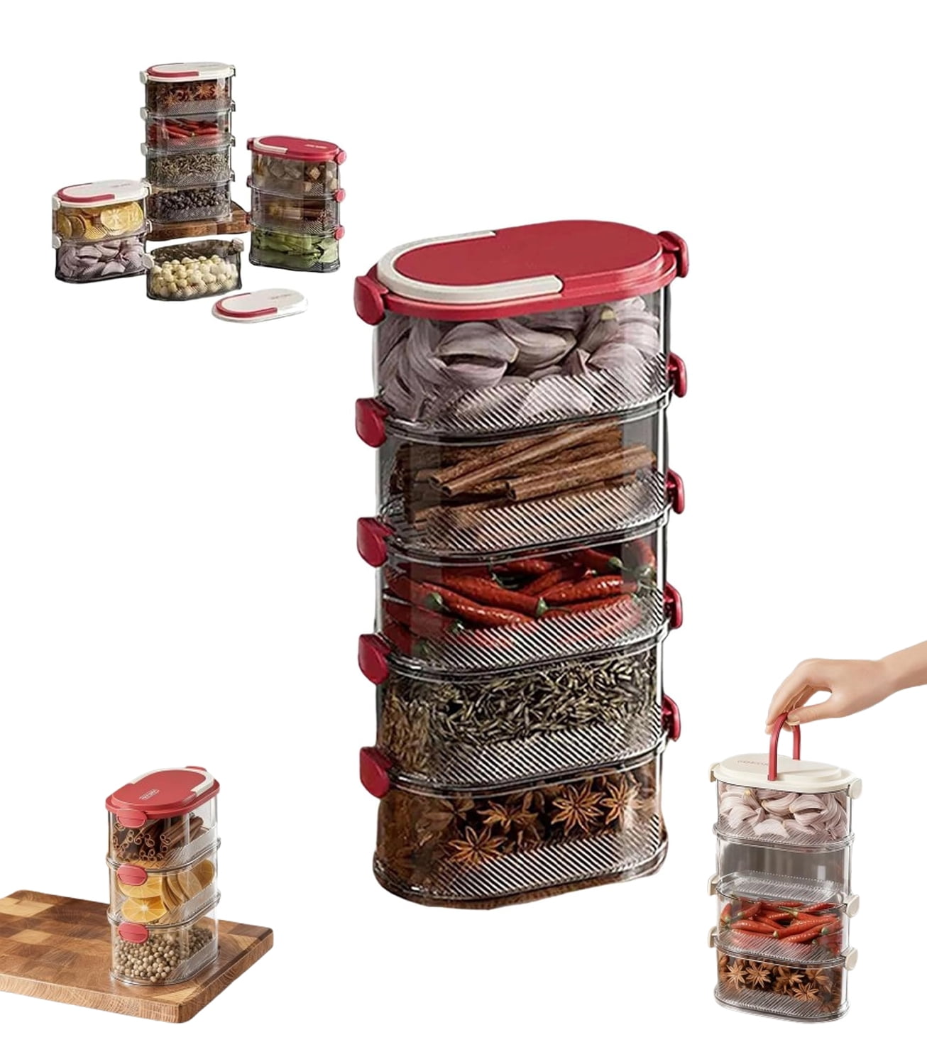 Multi-layer Sealed Spice Organizer, New Stackable Spice Storage Box ...