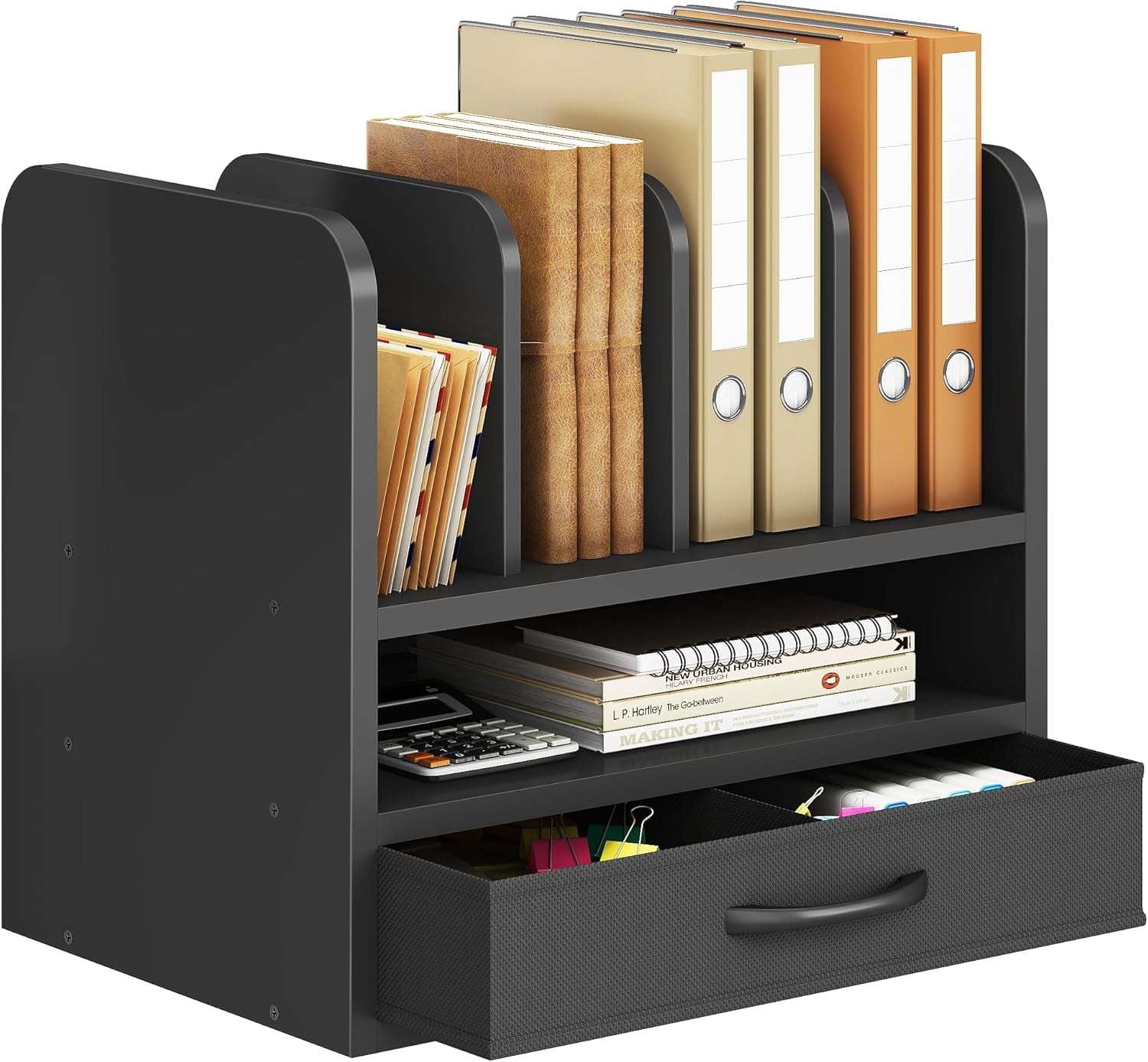 Multi layer wooden desktop file organizer can achieve efficient office ...
