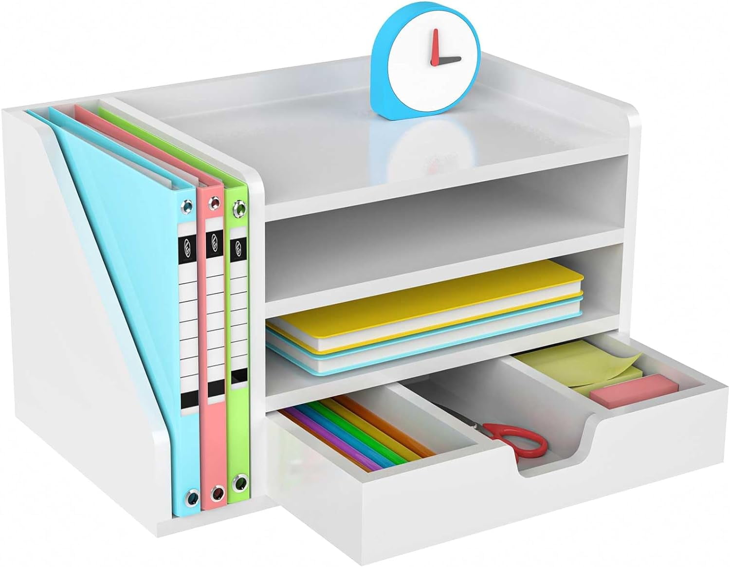 Multi layer wooden desktop file organizer can achieve efficient office ...