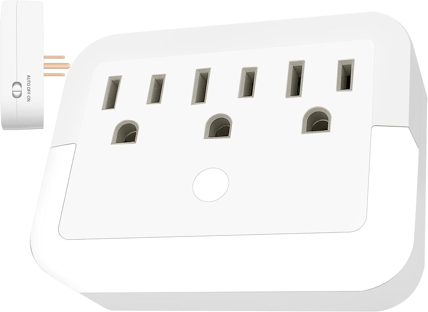 Multi outlet Wall 3 AC Outlet Extender with Warm White Light-Sensing ...