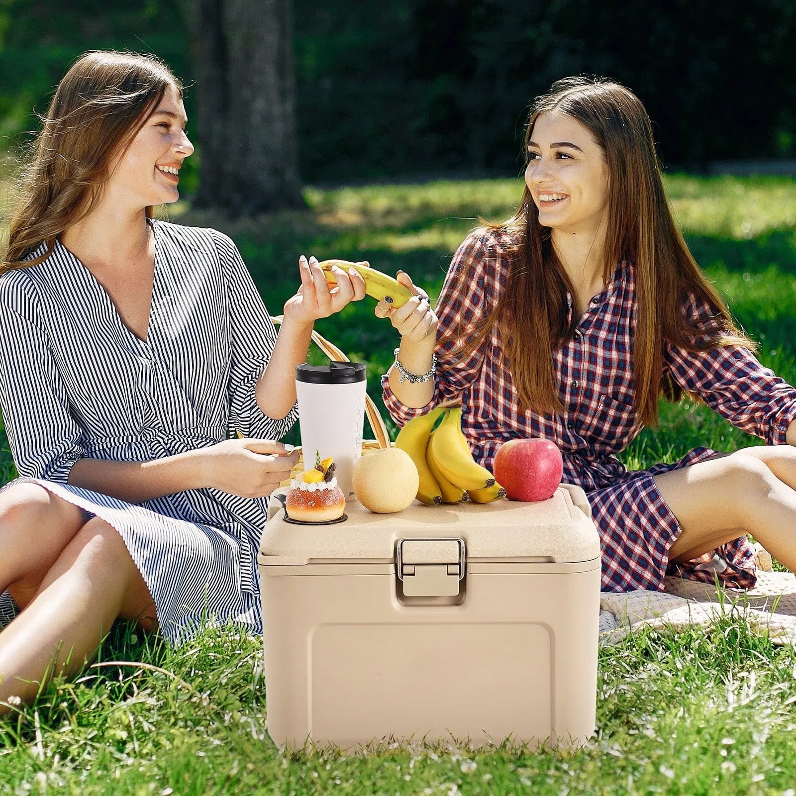 Multi-purpose cooler, portable refrigerator, with cup holder, 8-hour ...