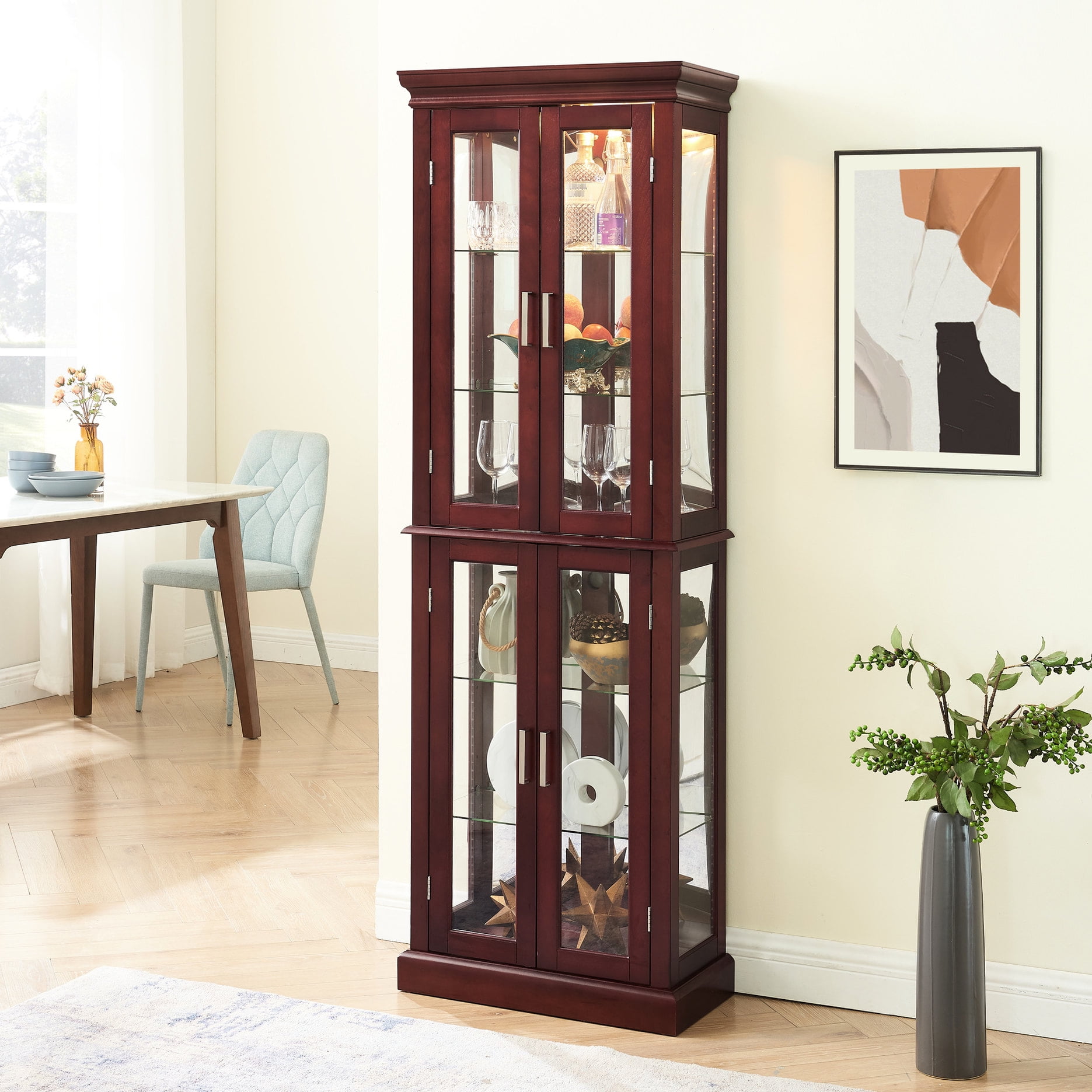 Multi - room Use Curio Cabinet with Adjustable Shelves - Versatile ...