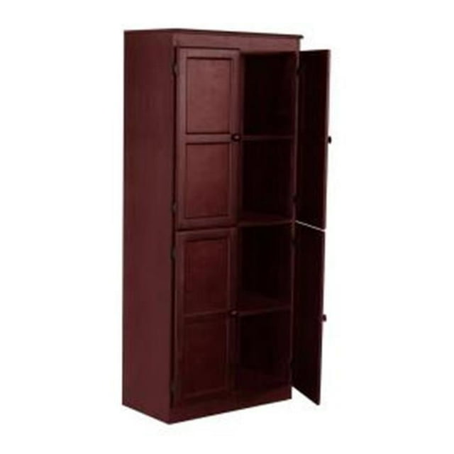 Multi-use Storage Cabinet, Cherry Finish 5 Shelves - Walmart.com