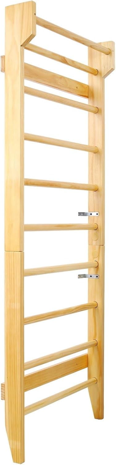 Multi-use Swedish Ladder - Gymnastics Wood Stall Bar with Wall-Mounted ...