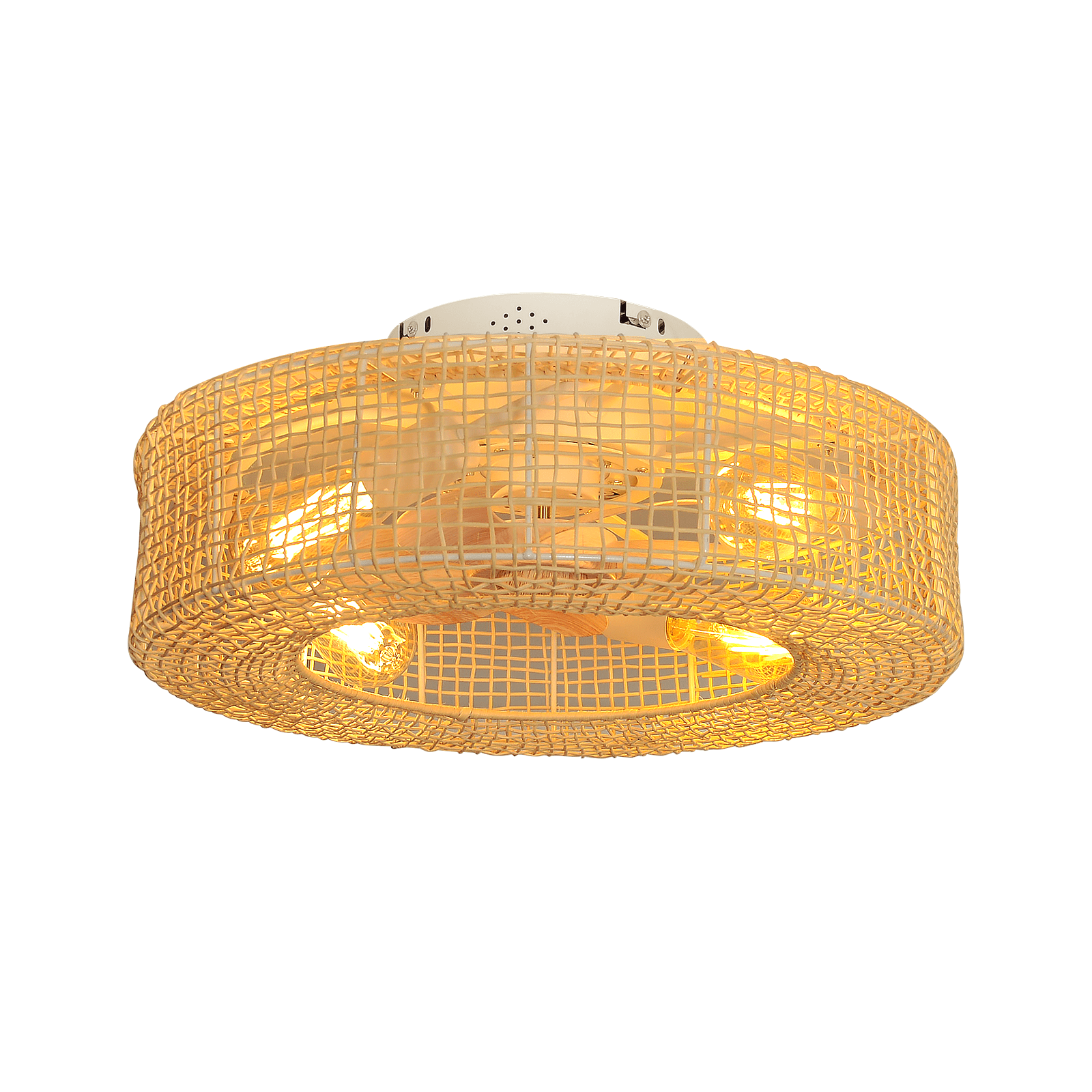 MultiEase Boho Ceiling Fans With Lights: Rattan Caged Ceiling Fan with ...