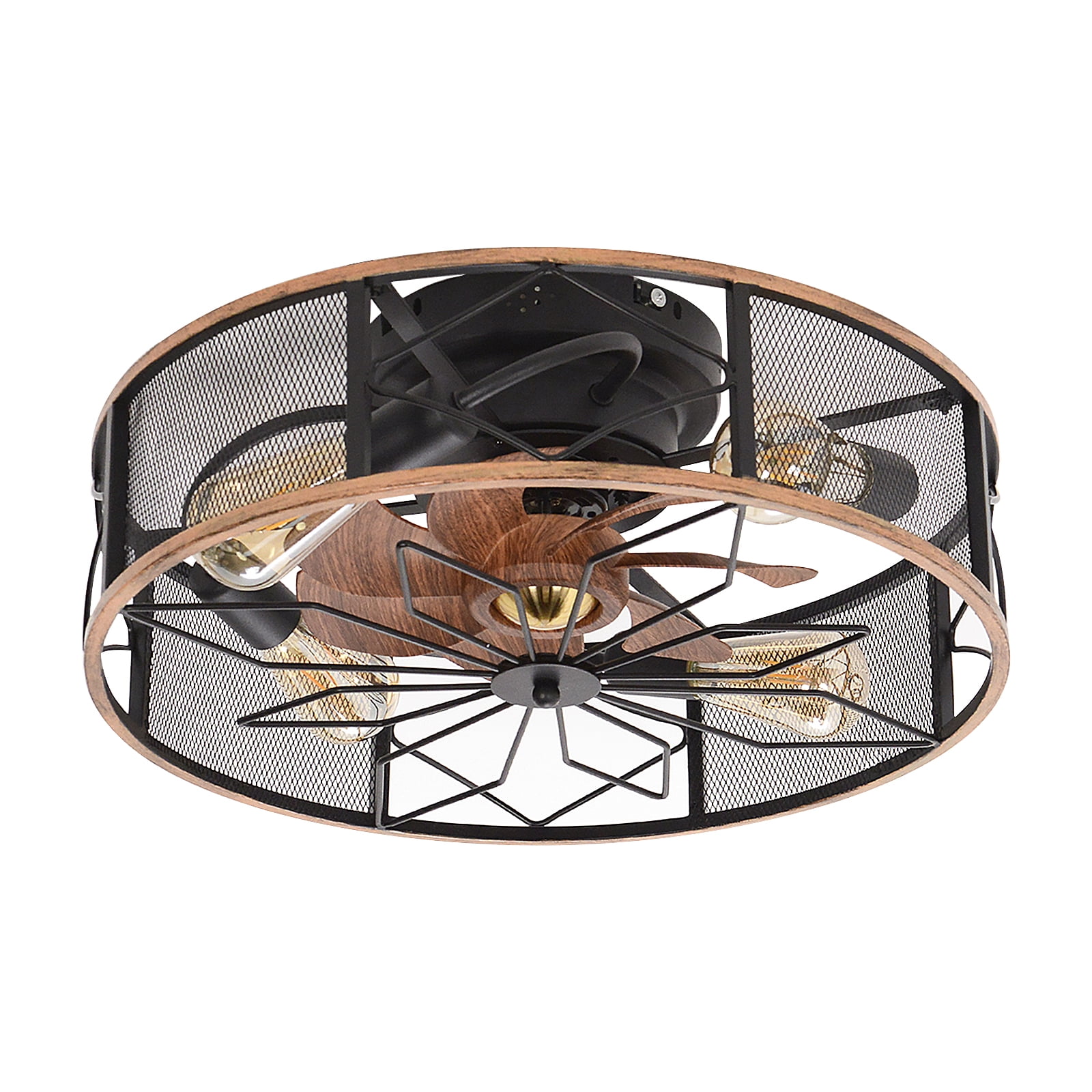 MultiEase Caged Ceiling Fans with Lights and Remote: Bladeless Ceiling ...