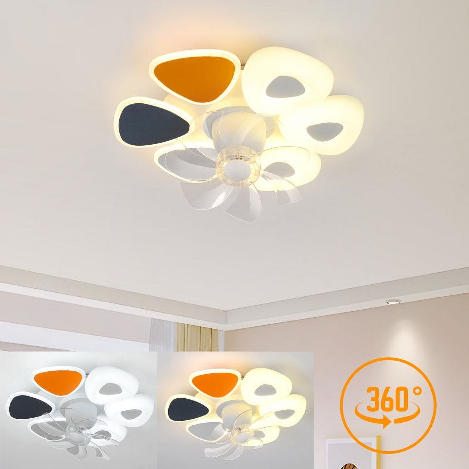 MultiEase Oscillating Ceiling Fan with Light: Flower Shape LED Ceiling ...