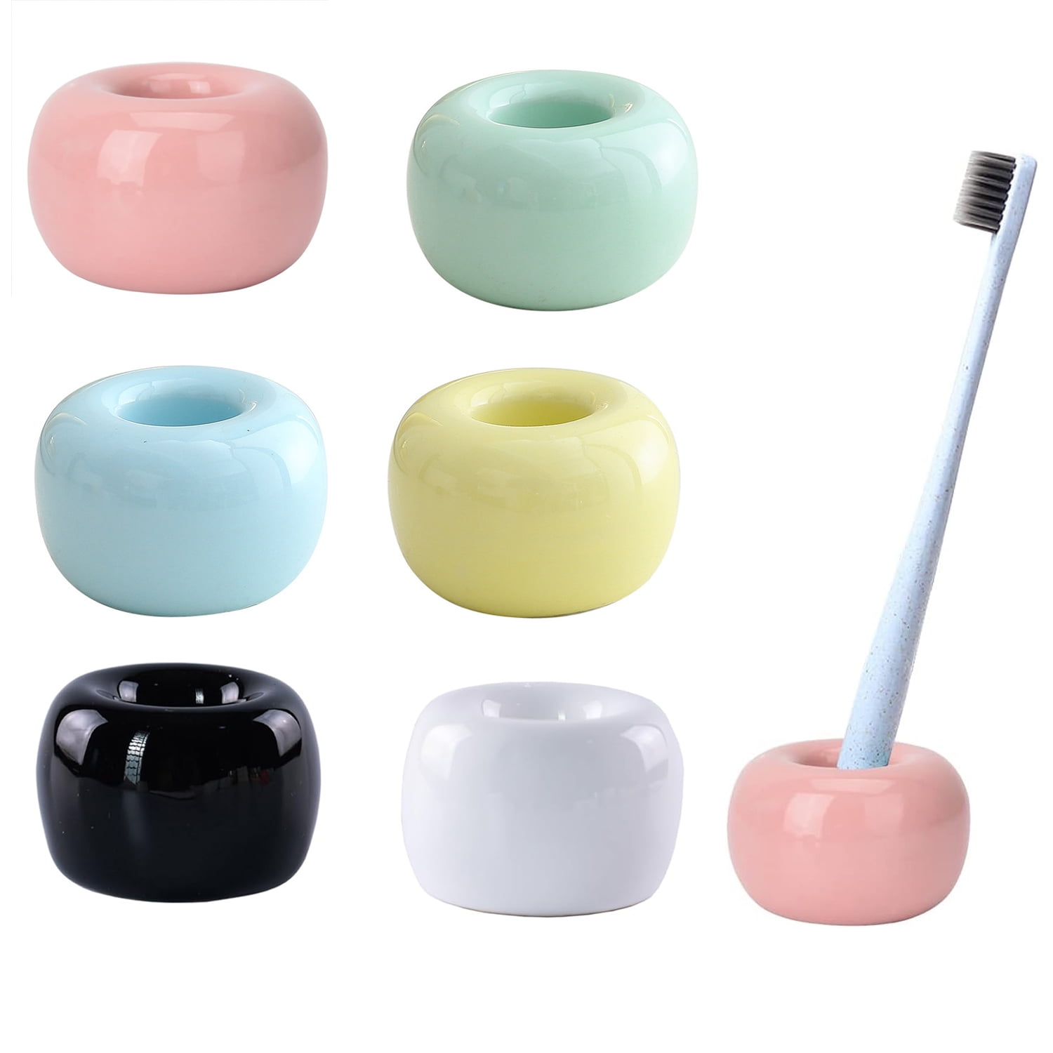 MultiFunctional Ceramics Toothbrush Holders, Small Ceramic Ring, Mini ...