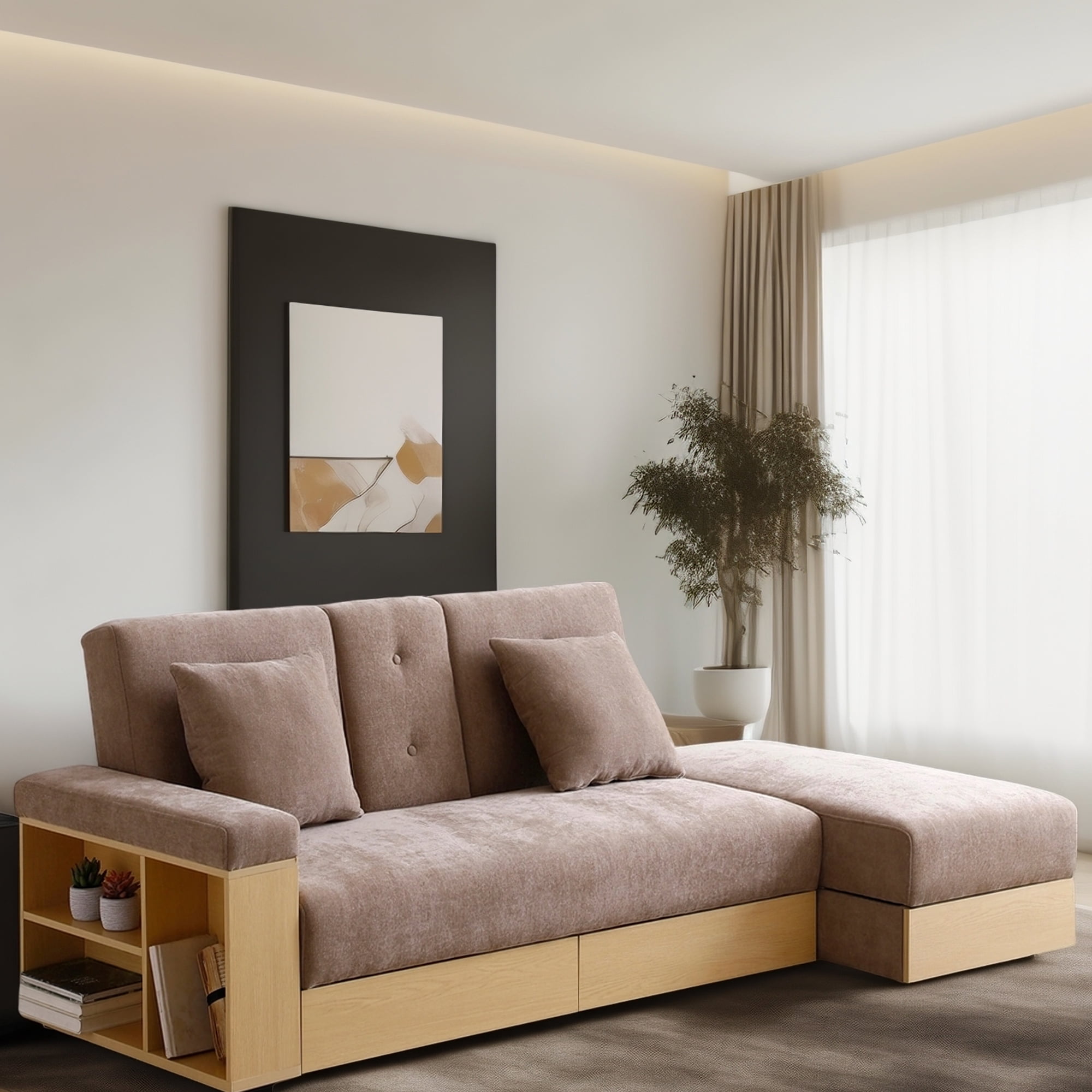 MultiFunctional Sofa， Couch Sofa with 2 Cup Holder，with 2 Drawers and ...