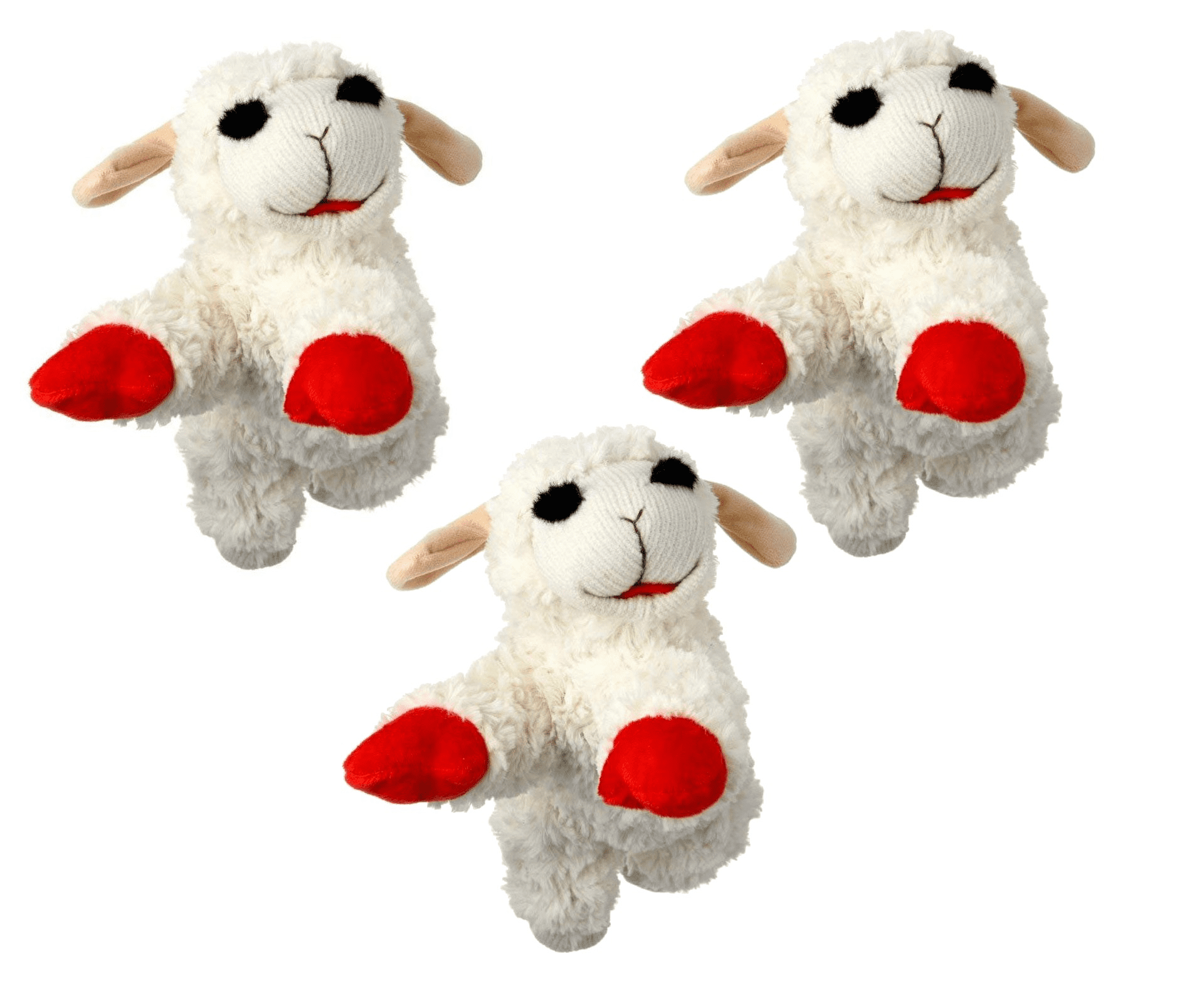 MultiPet Lambchop MINI Plush Dog Toy 6" with Squeaker Size:Pack of 3 ...