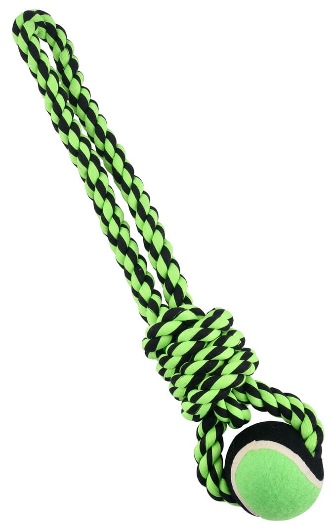 Multipet Nuts for Knots Rope Tug with Tennis Ball Dog Toy, 20 Inch ...