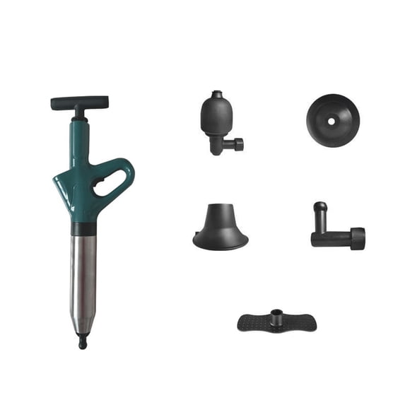 MultiPurpose Air Pressure Toilet Plunger 3 Interchangeable Head 120PSI ...