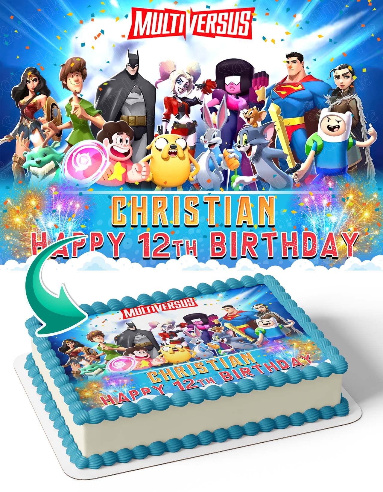 MultiVersus Edible Image Cake Topper Personalized Birthday Sheet Decal ...