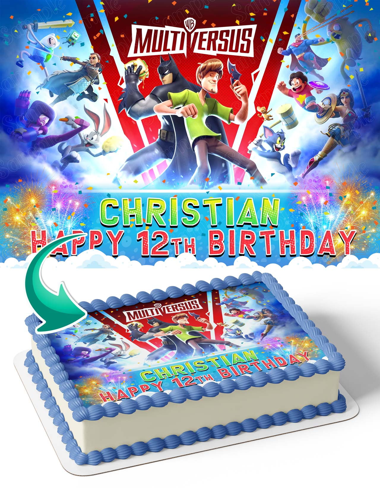 MultiVersus MV Edible Image Cake Topper Personalized Birthday Sheet ...