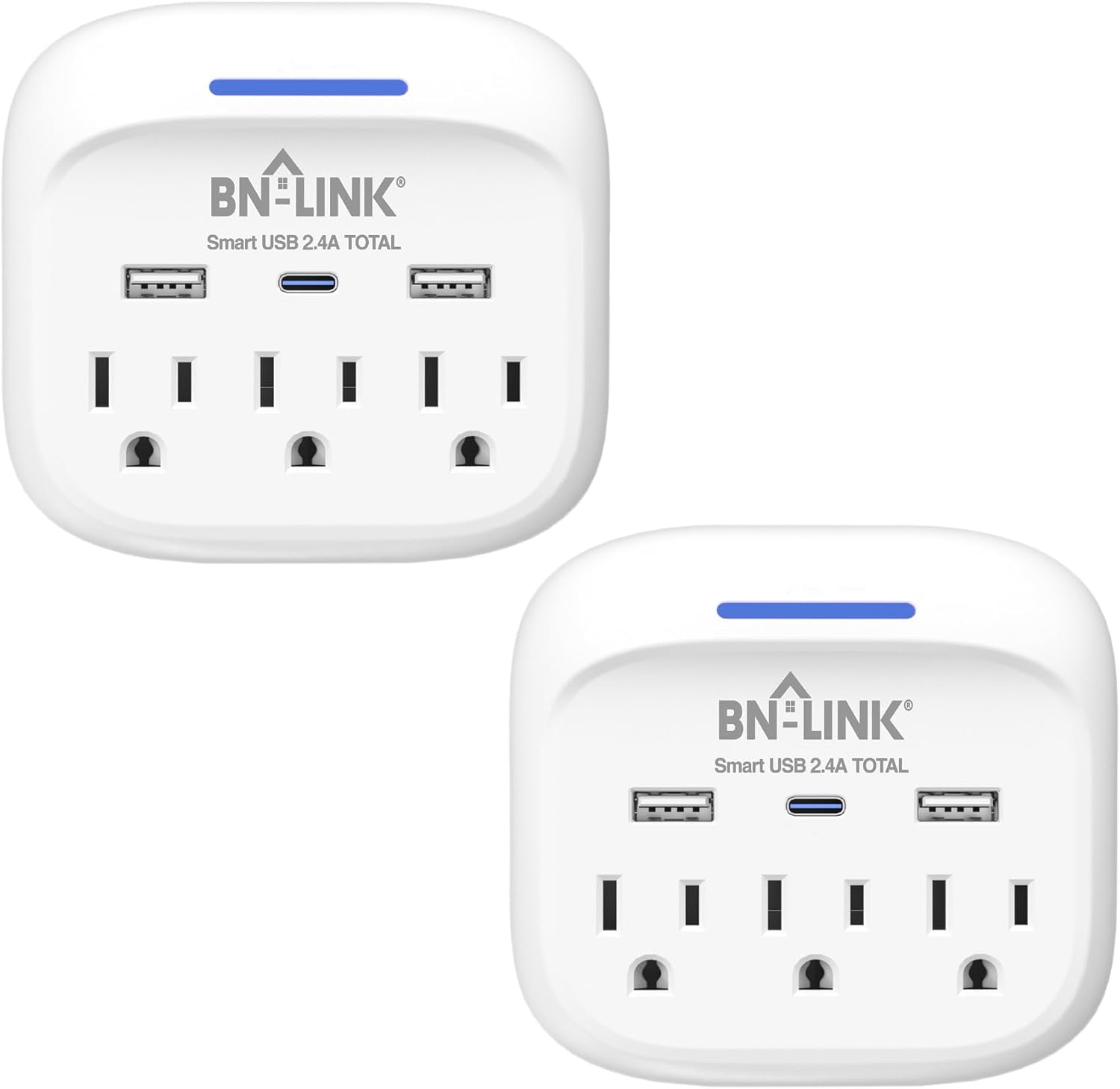 BN-LINK Multi Plug Outlet Extender 2 Pack, 3 Wall Outlets Outlet ...