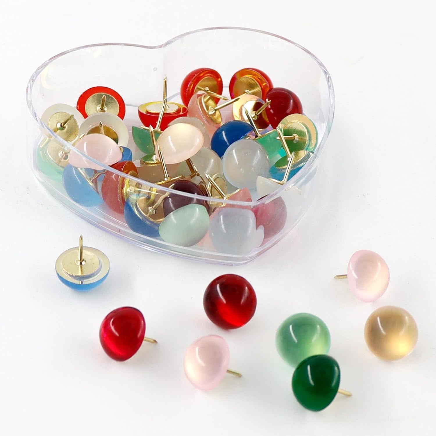 Multibey 40 Pack Cat's Eye Decorative Push Pins, Thumb Tacks for ...