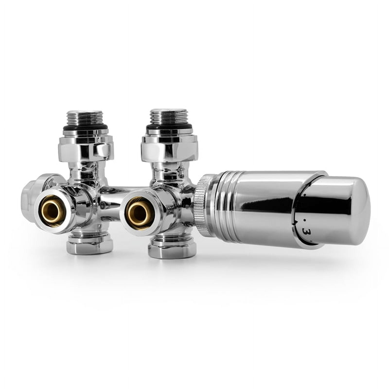 Multiblock Set Radiator Connection Fitting with Thermostat 50 mm, Tap ...