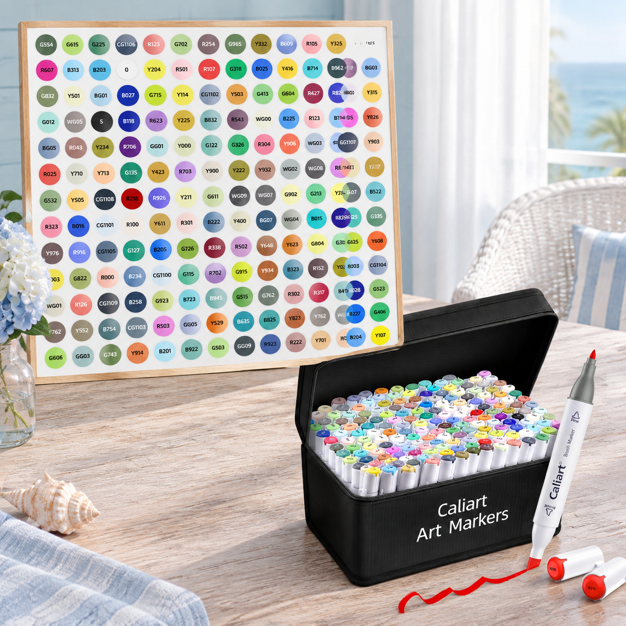 Multicolor 1 Count (Pack of 180) Fine & Chisel Dual Tip Art Markers Set ...