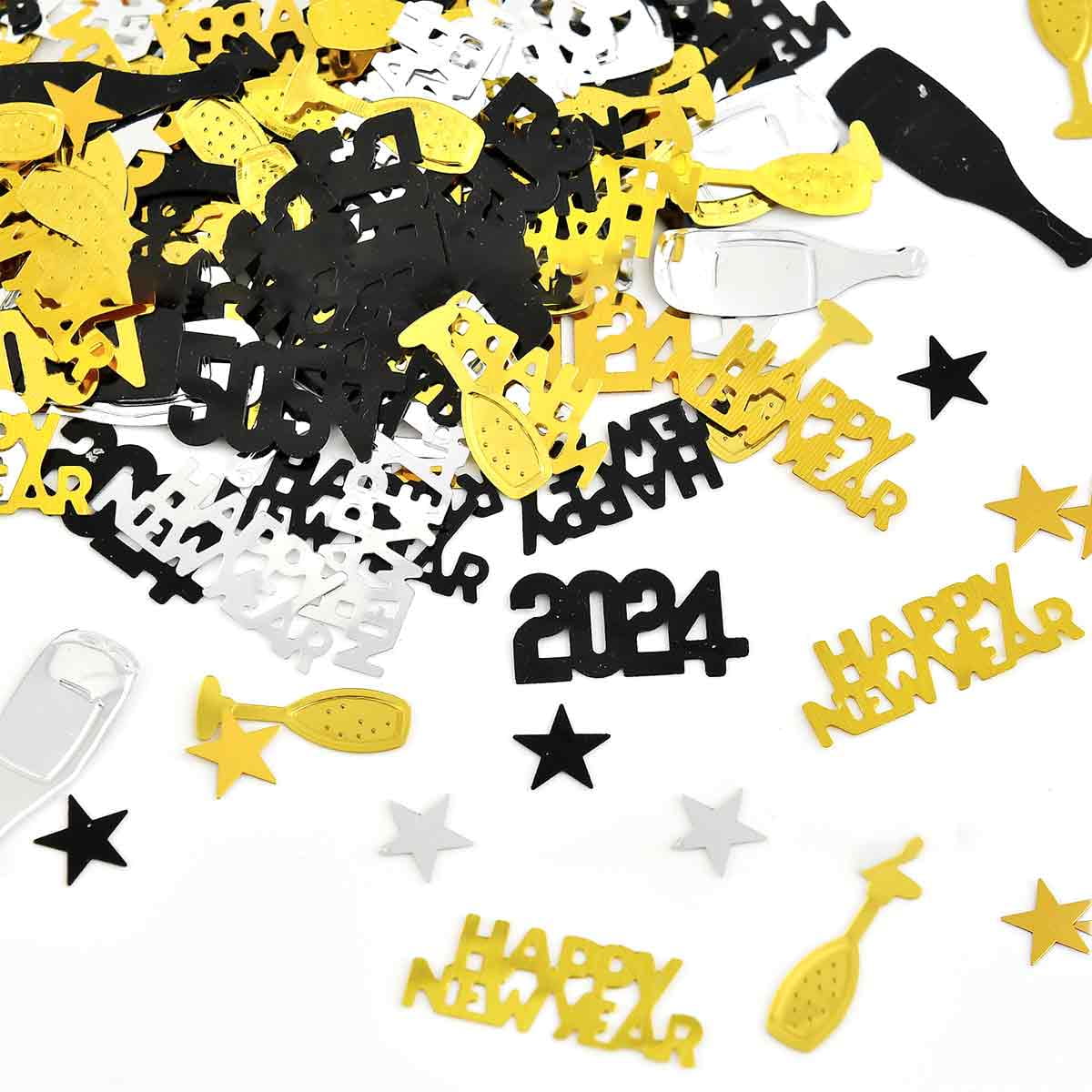 Multicolor 2024 Happy New Year Confetti, Graduation Party Decorations ...