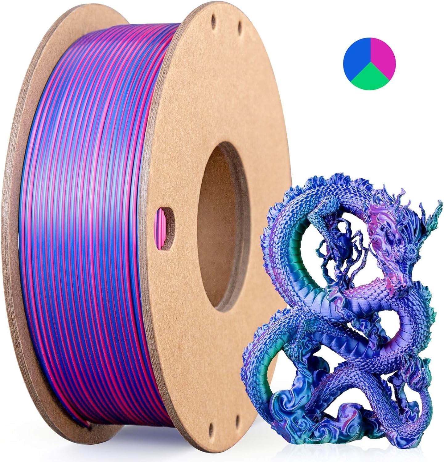 Multicolor 3D Printer Filament,Dual/Tri Color 1.75mm PLA Silk Shiny ...