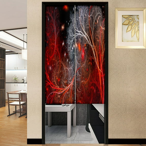 Multicolor Abstract Geometry Love Print Door Curtain Partition Kitchen ...