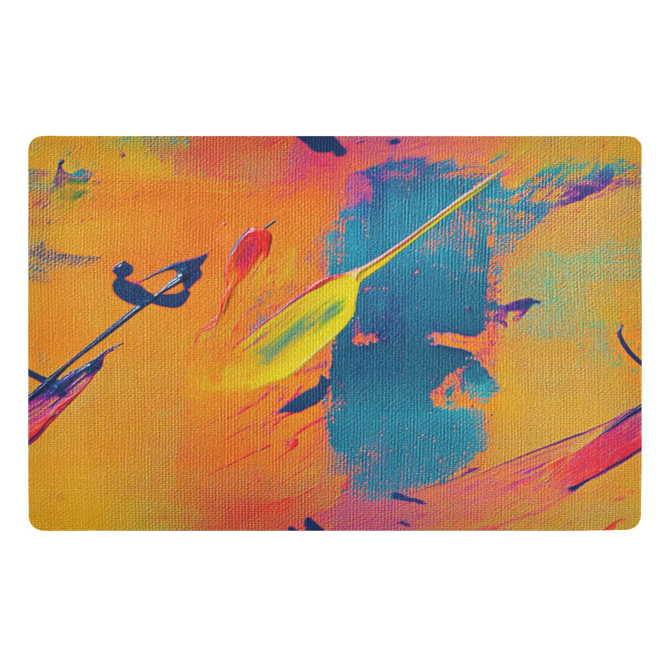 Multicolor Abstract Painting Doormat 32x20 inch Non Slip Doormat ...