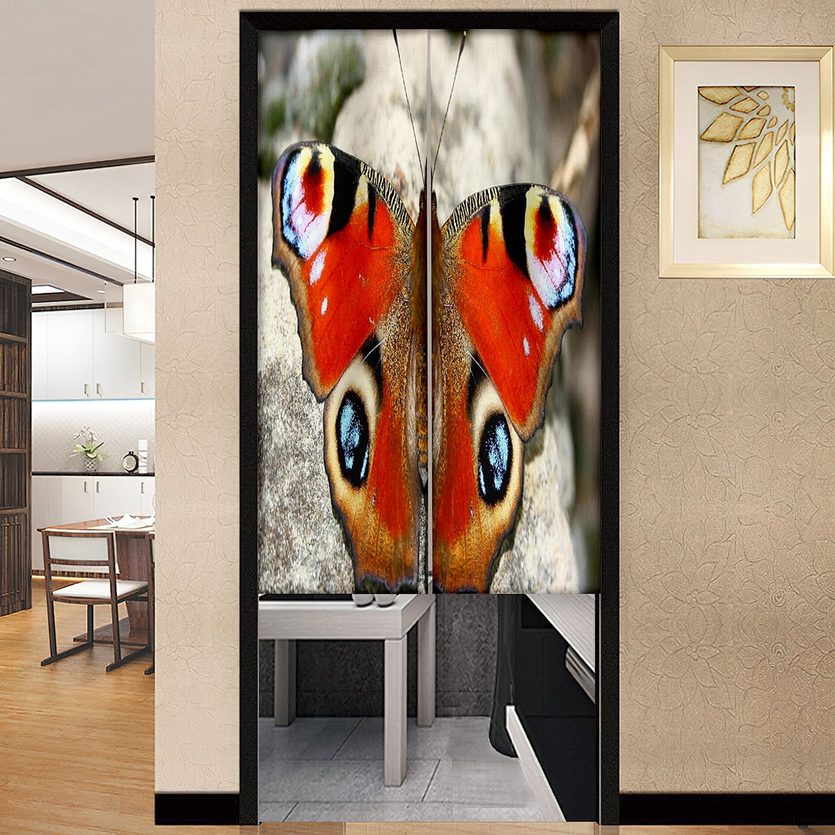 Multicolor Art Butterfly Printing Door Curtains Chinese Panel Japanese ...