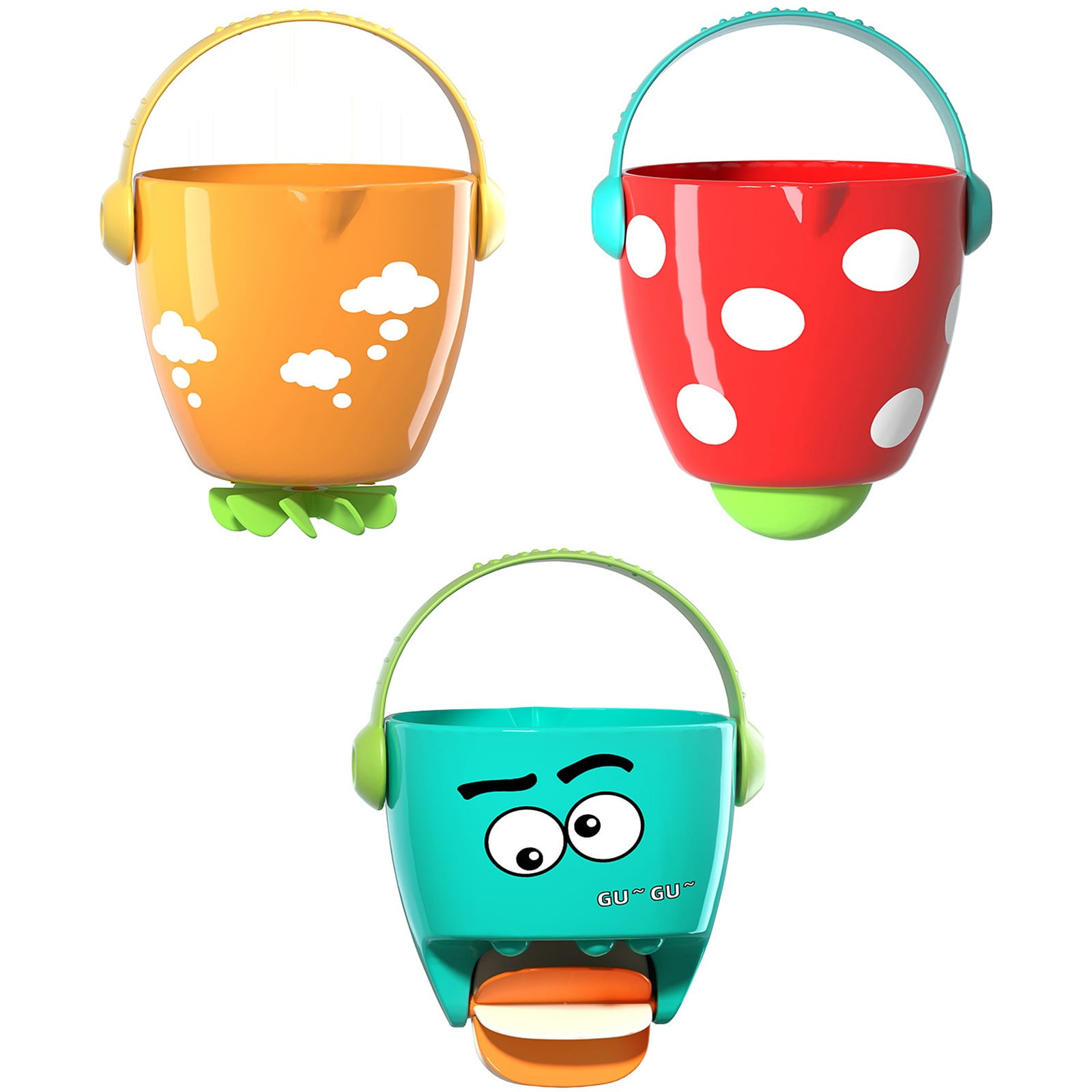 Multicolor Babies Bath Toys Mini Shower Bucket Stacking Colorful Water ...