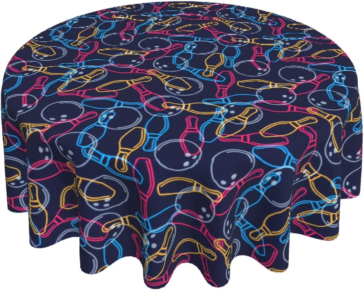 Multicolor Bowling Table Decoration for Party Tablecloth Round Table ...