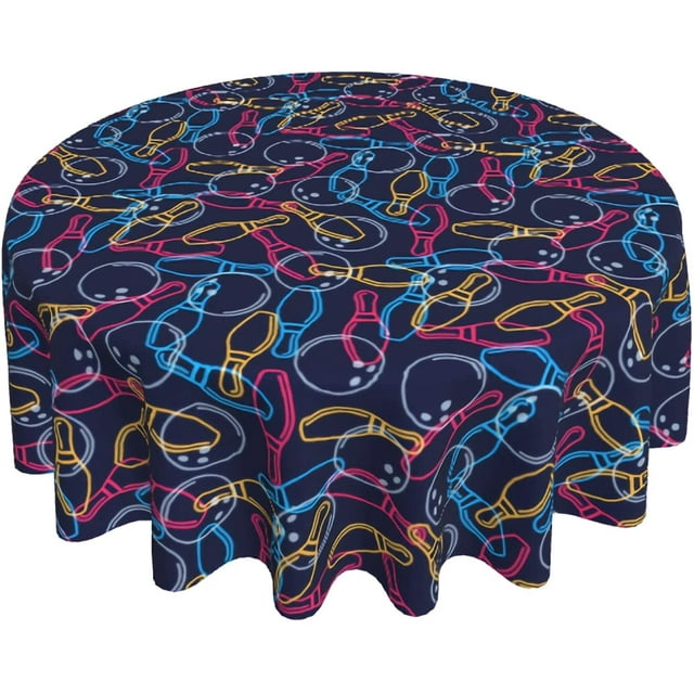 Multicolor Bowling Table Decoration for Party Tablecloth Round Table ...